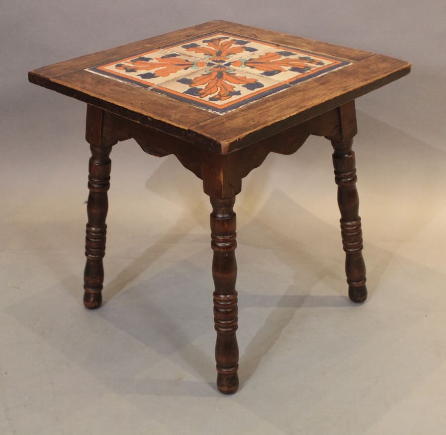 17645. Spanish Revival 1920's California Tiled Table - Revival Antiques